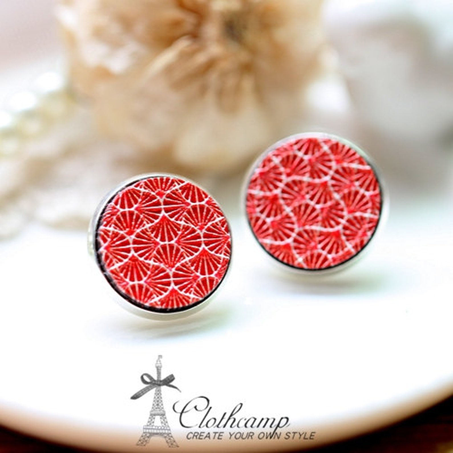 20% off NEW Unique 3D Embossed Flower 16mm Round Handmade | Etsy