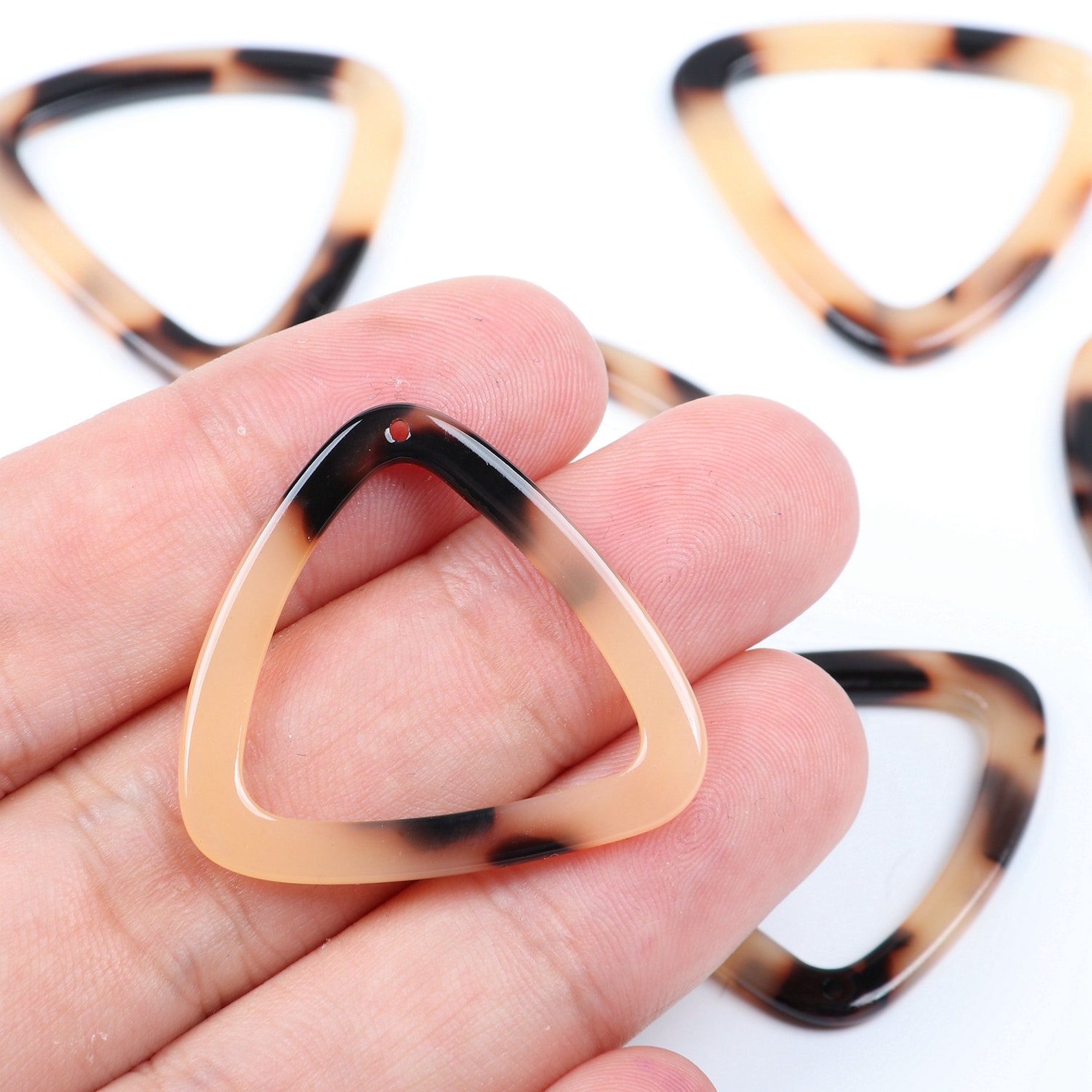 Tortoise Shell BeadAcetate Acrylic Earring CharmsTriangle | Etsy