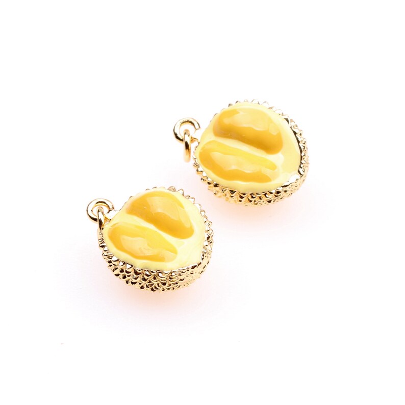 Fruit Enamel Charms,enamel Durian Fruit Pendant,18k Gold Filled Fruit ...