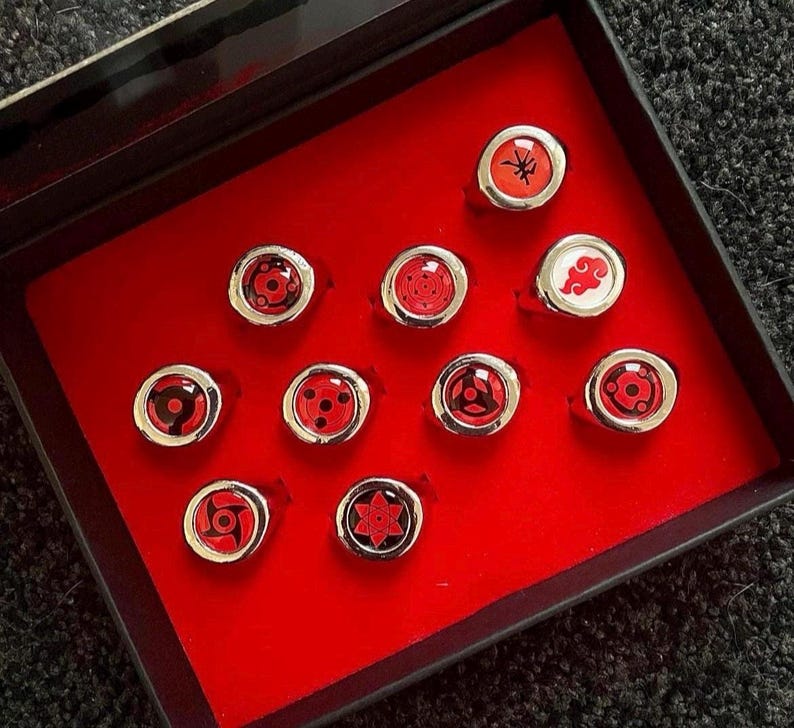 Anime Akatsuki Rings! Uchiha, Rinnegan, Sharingan, Hidden Leaf Village ...
