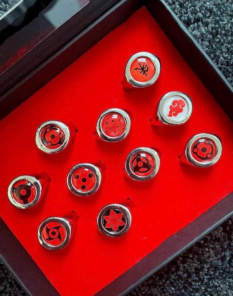 Anime Akatsuki Rings! Uchiha, Rinnegan, Sharingan, Hidden Leaf Village ...