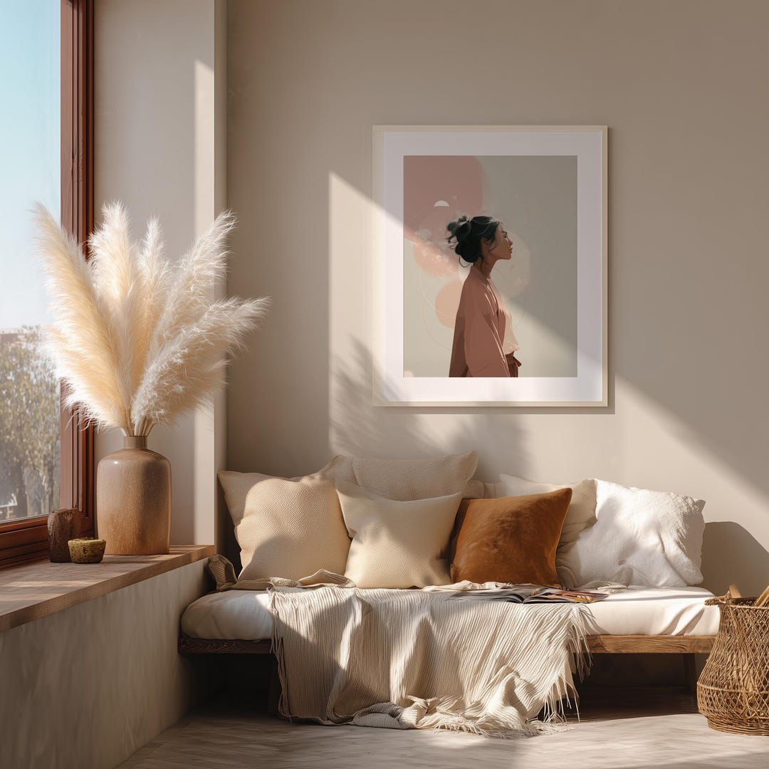 Celestial Profile Wall Art | Ghibli-inspired Digital Print | Feminine ...