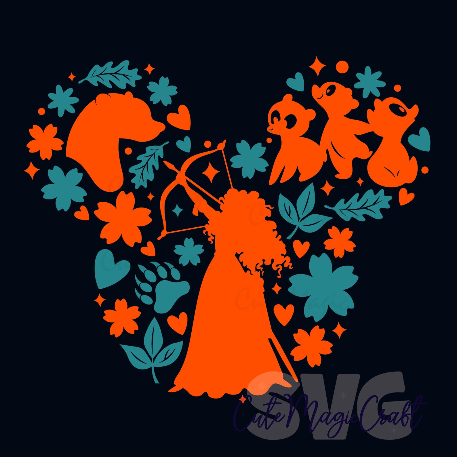 Princess Merida SVG for DIY! | Mickey Mouse Head Svg | Vacation Trip ...