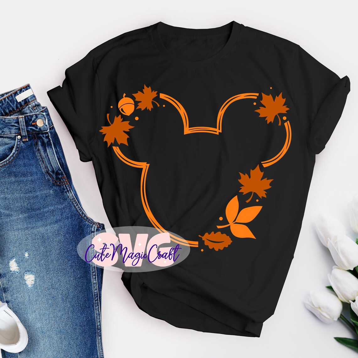 Fall Wreath Décor SVG for DIY Projects! | Mickey Mouse Head Cut Files ...