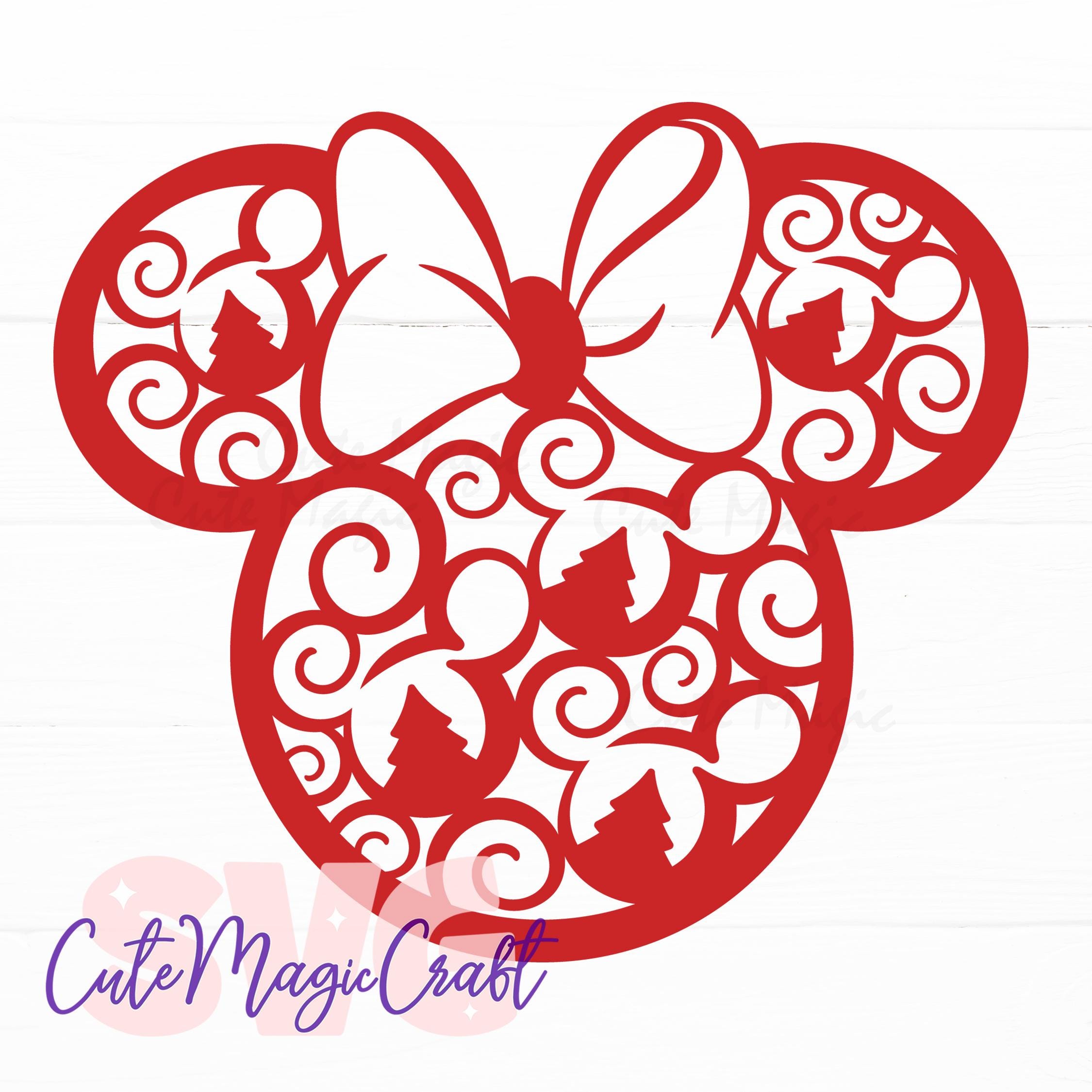 Hidden Minnie Mouse Heads Christmas Swirls SVG for DIY Crafts! New Year ...
