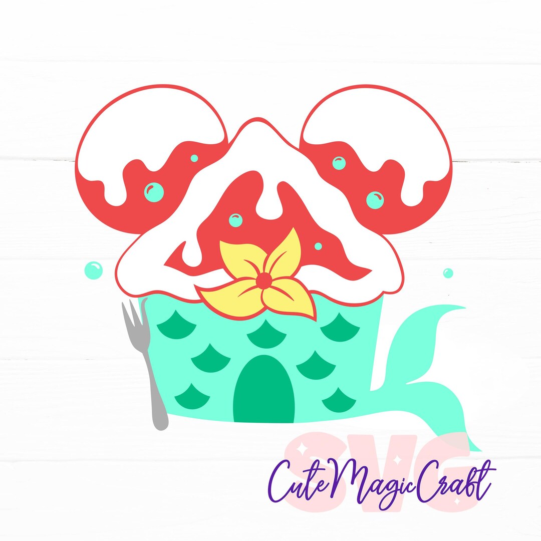 Princess Ariel Gingerbread House SVG for DIY Projects | Mickey Mouse ...