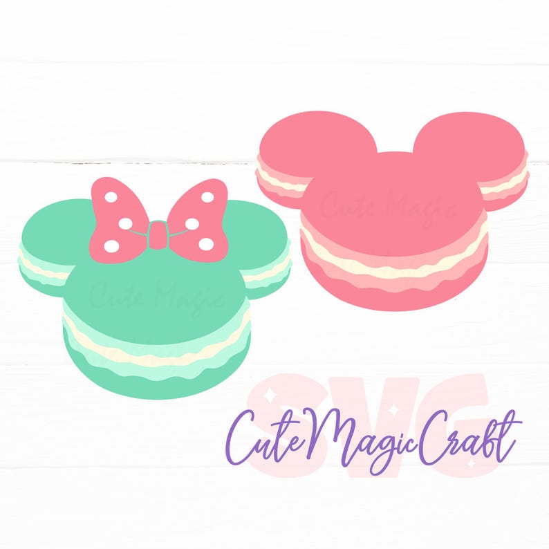 Mickey Minnie Head Macarons SVG for DIY Crafts! Mickey Mouse Sweets SVG ...