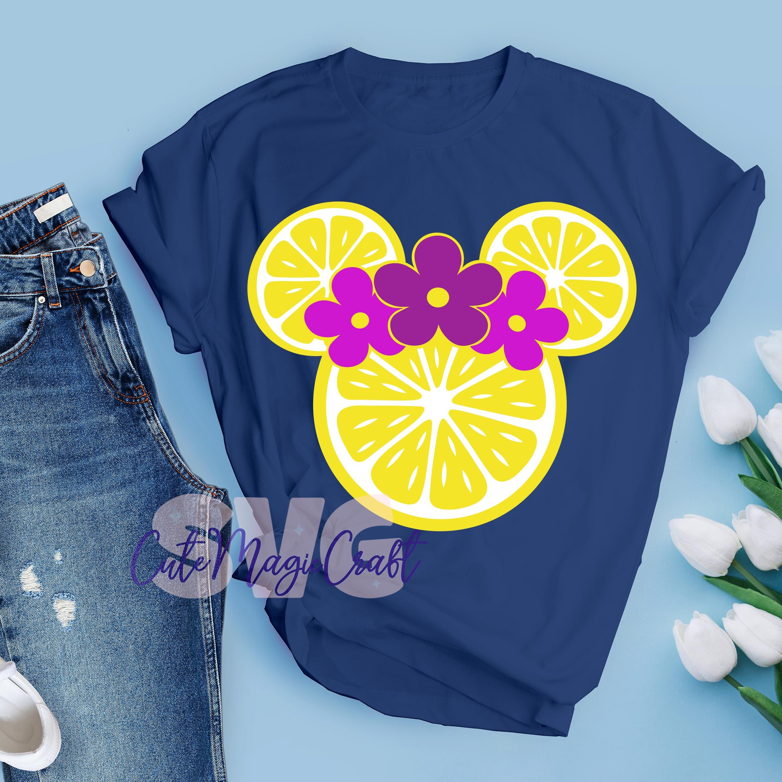 Lemon Mouse Head With Violets SVG for DIY! | Vacation Violet Lemonade ...