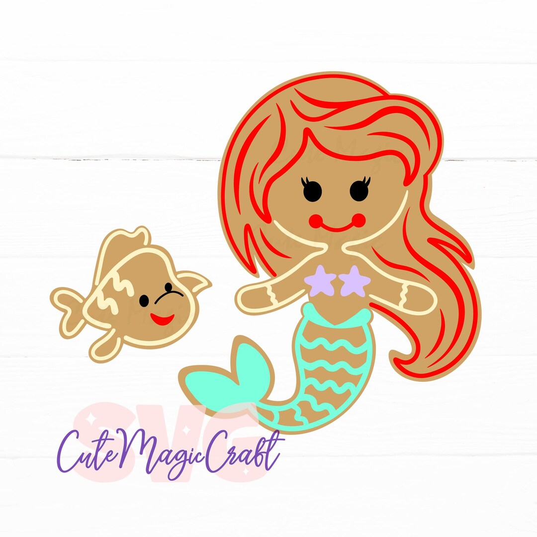 Princess Ariel Gingerbread SVG for DIY Crafts! Princesses' Special ...