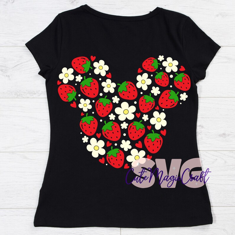 Strawberries, Strawberry Blossom SVG for DIY | Mickey Mouse Head SVG ...