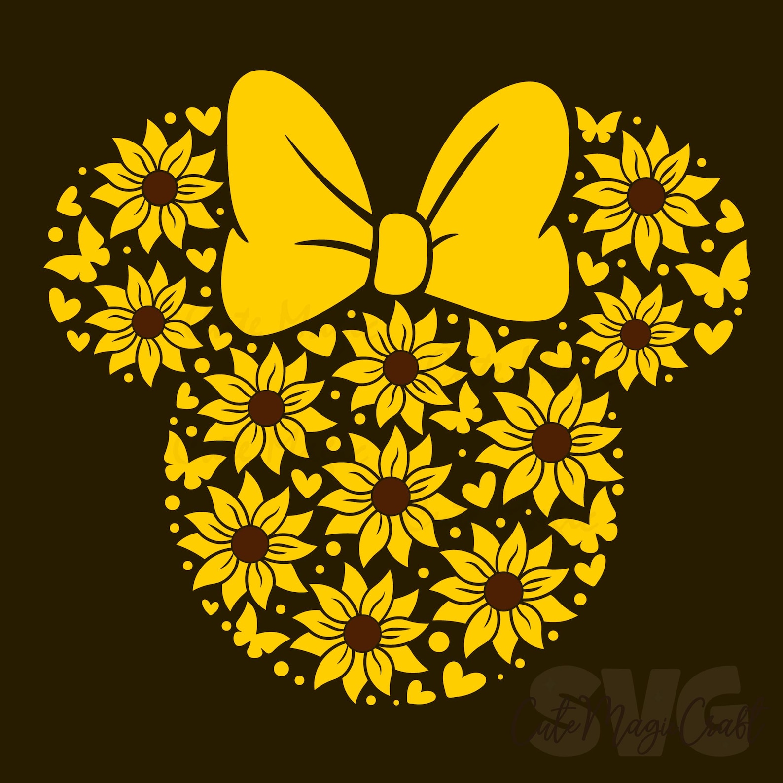 Sunflowers Mickey Mouse Head SVG for DIY Projects! | Vacation Trip SVG ...