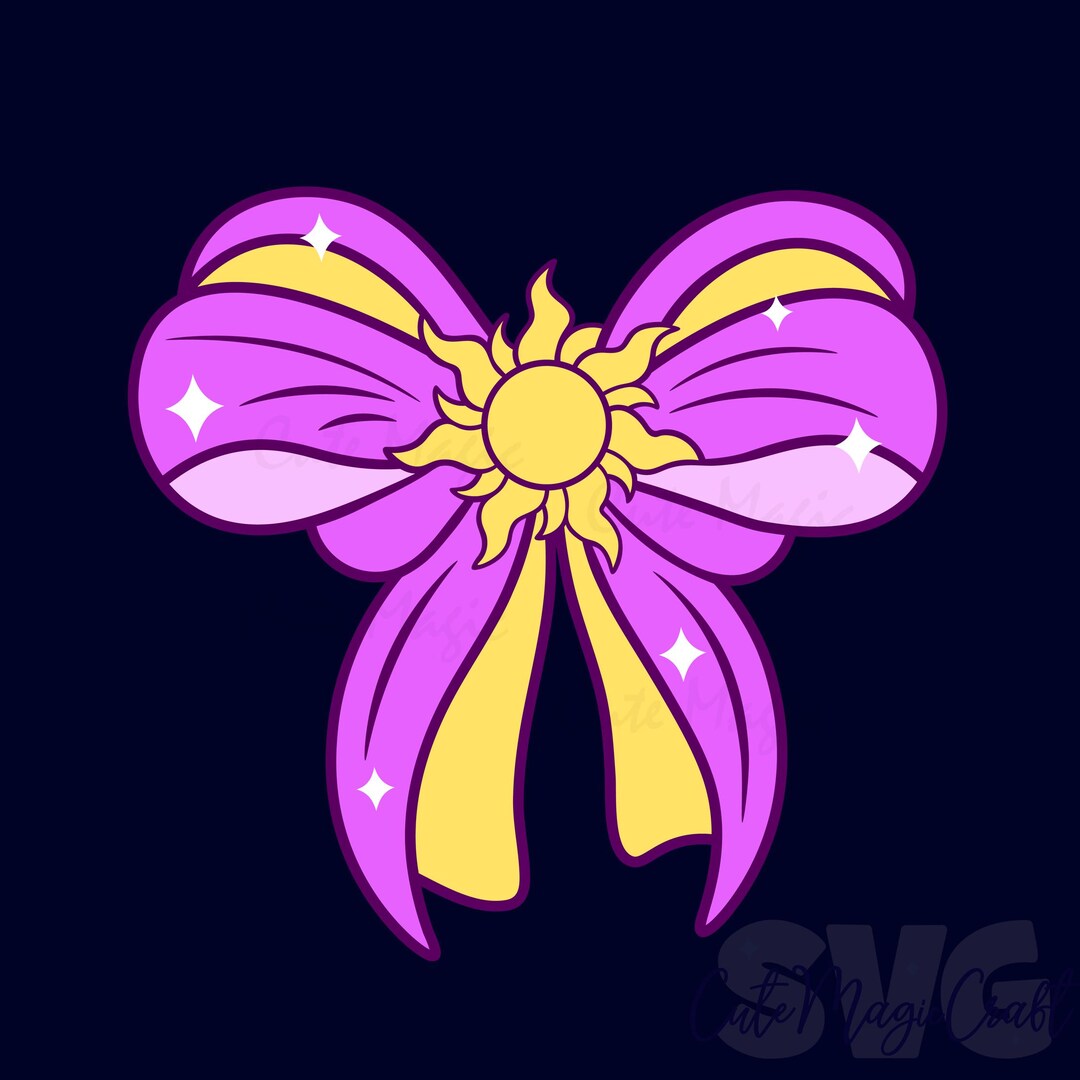 Rapunzel Princess Coquette Bow SVG for DIY Projects | Princess Symbols ...