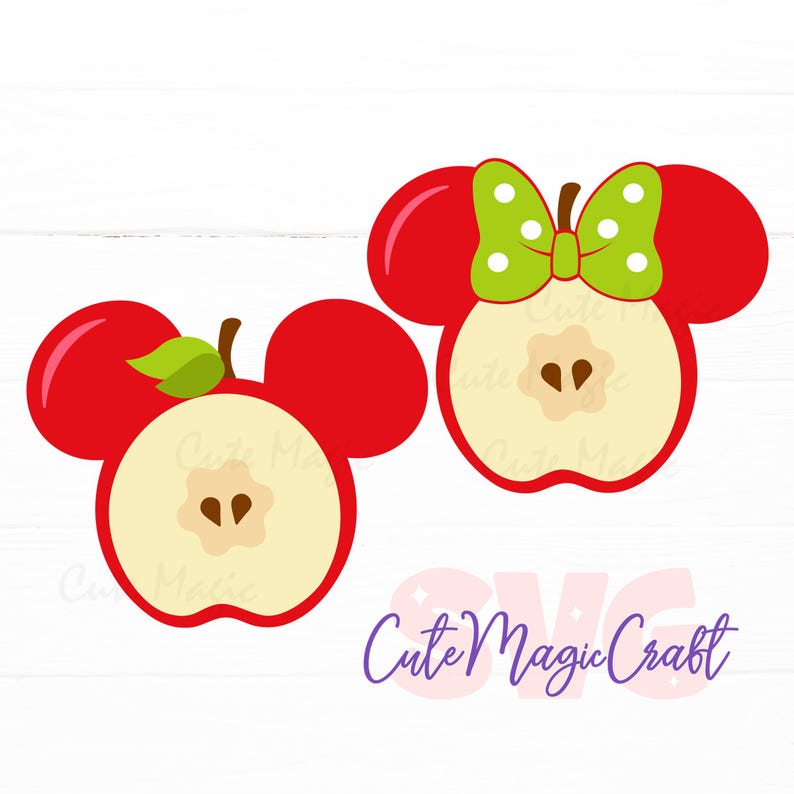 Mickey Minnie Apples SVG for DIY! | Mickey Mouse Head SVG! | Summer ...