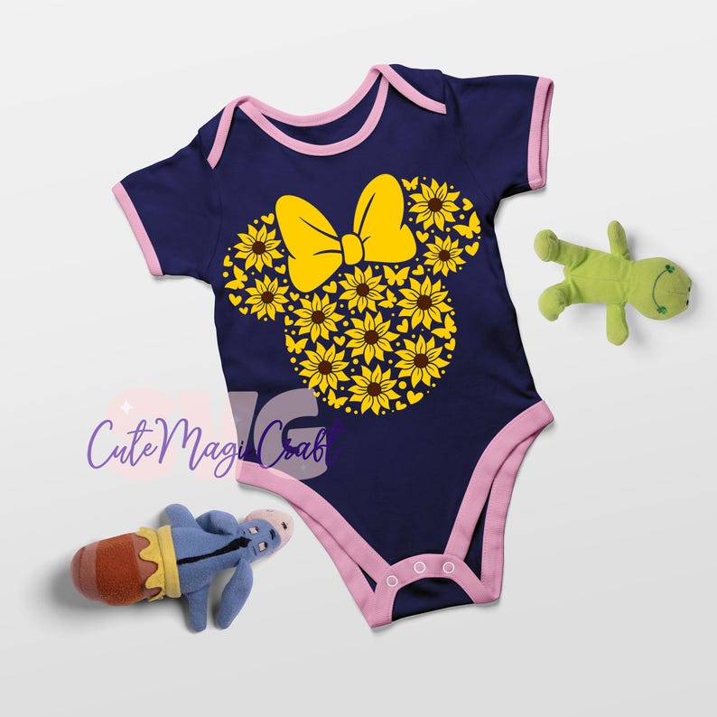 Sunflowers Mickey Mouse Head SVG for DIY Projects! | Vacation Trip SVG ...