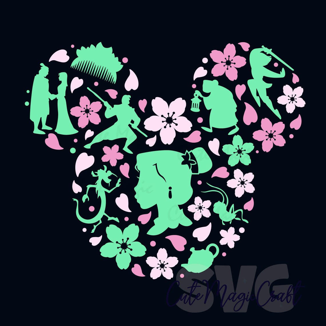Princess Mulan SVG for DIY! | Mickey Mouse Head SVG | Vacation Trip ...