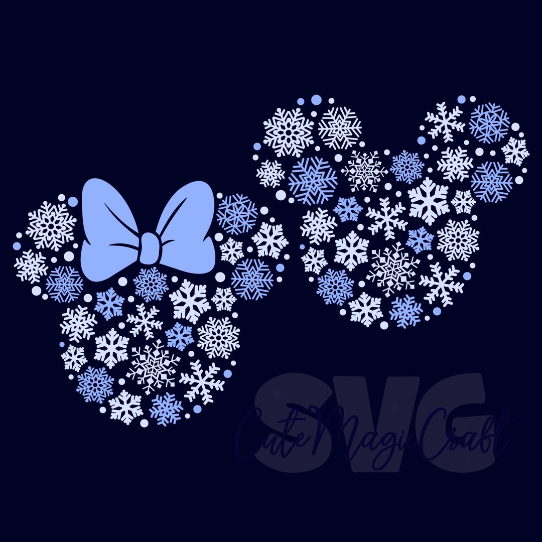 Mickey and Minnie Mouse Snowflakes Heads SVG for DIY Crafts! Winter ...