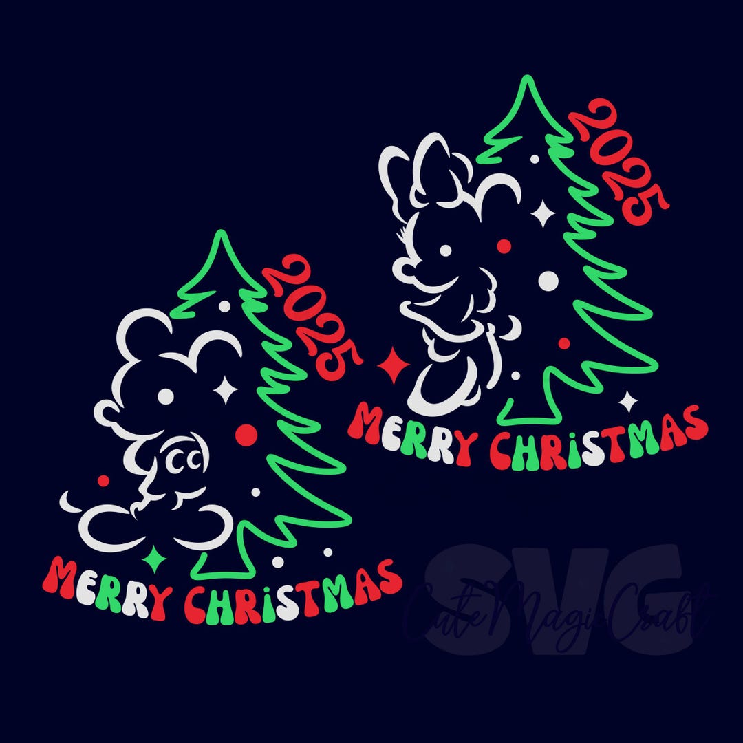 Mickey & Minnie Mouse Christmas Trees SVG for DIY Crafts! Merry ...
