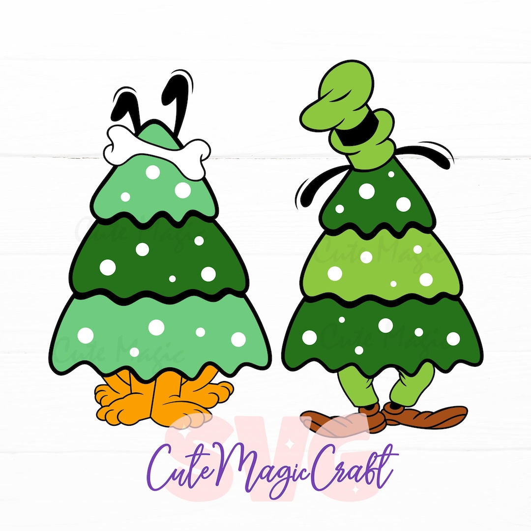 Goofy and Pluto Christmas Trees SVG for DIY Crafts! | Winter Holiday ...