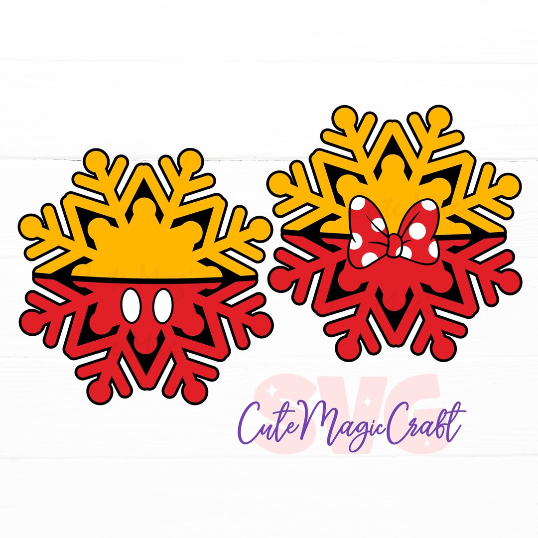 Mickey and Minnie Mouse Snowflakes SVG for DIY Crafts! Christmas ...