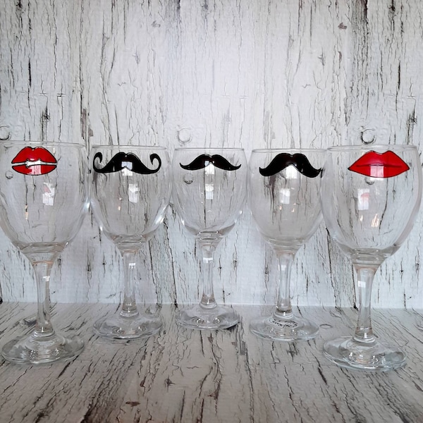 Mustache Wine Glass - Etsy