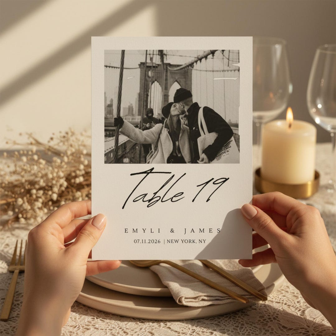 Wedding Reception Table Numbers Signs, Wedding Stationary Photo Table ...