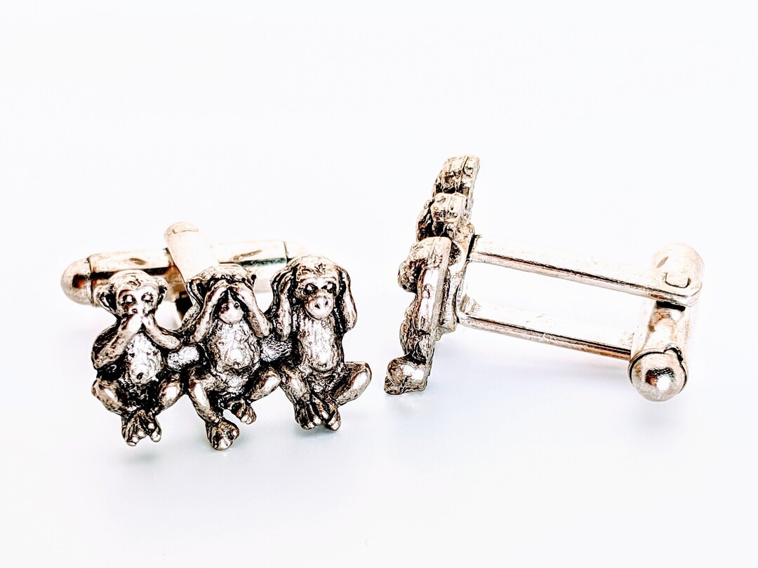No Evil Monkey Cuff Links - Etsy