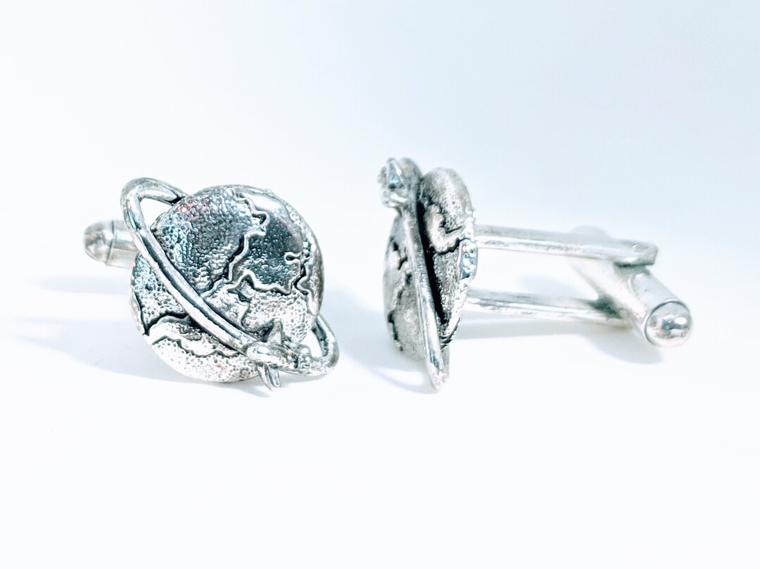 Globe Airplane Pilot Travel Cuff Links - Etsy