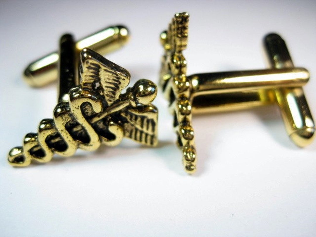 Gold Medical Staff Doctor Cuff Links - Etsy