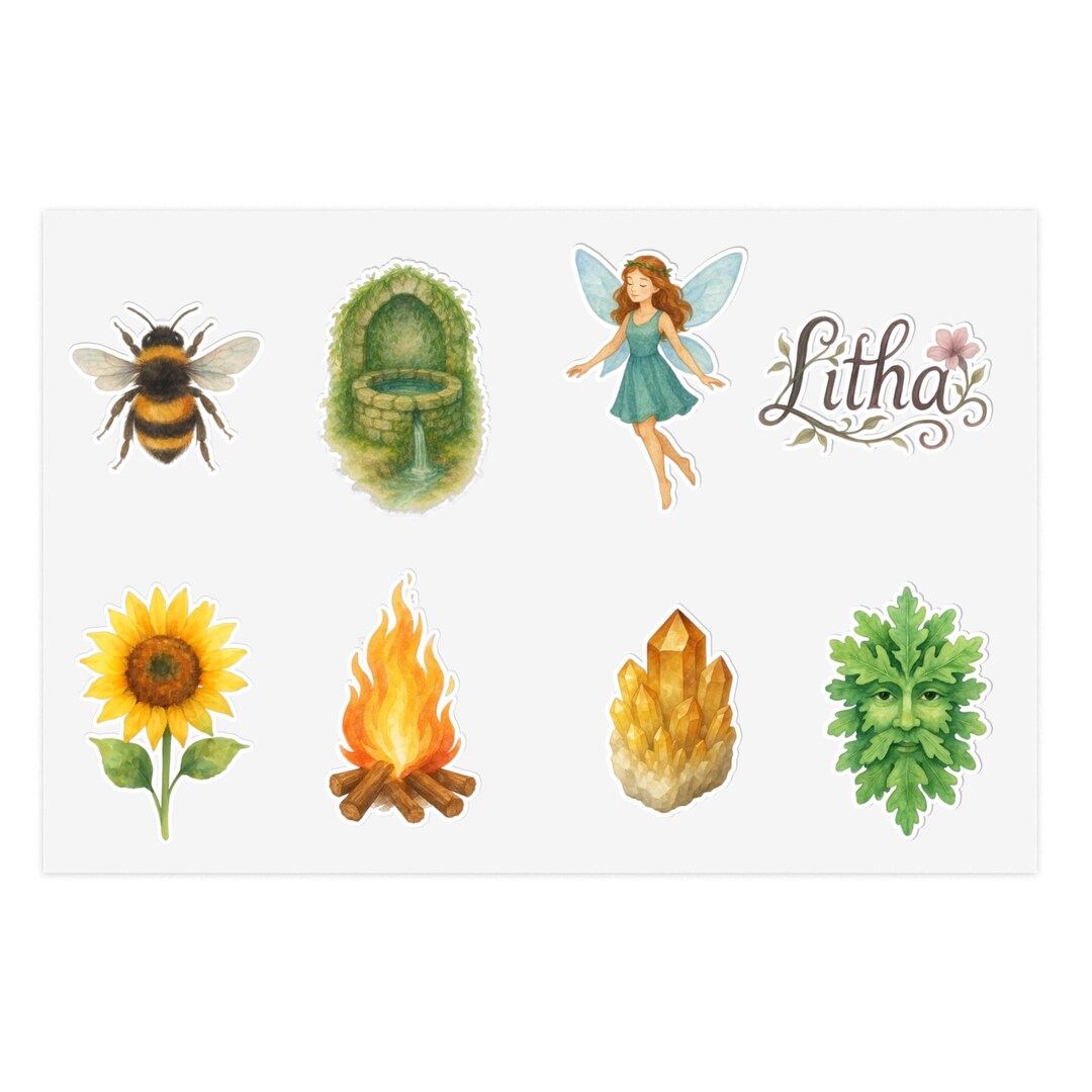Litha Sabbat Sticker Sheets for Summer Solstice Celebration, Pagan ...