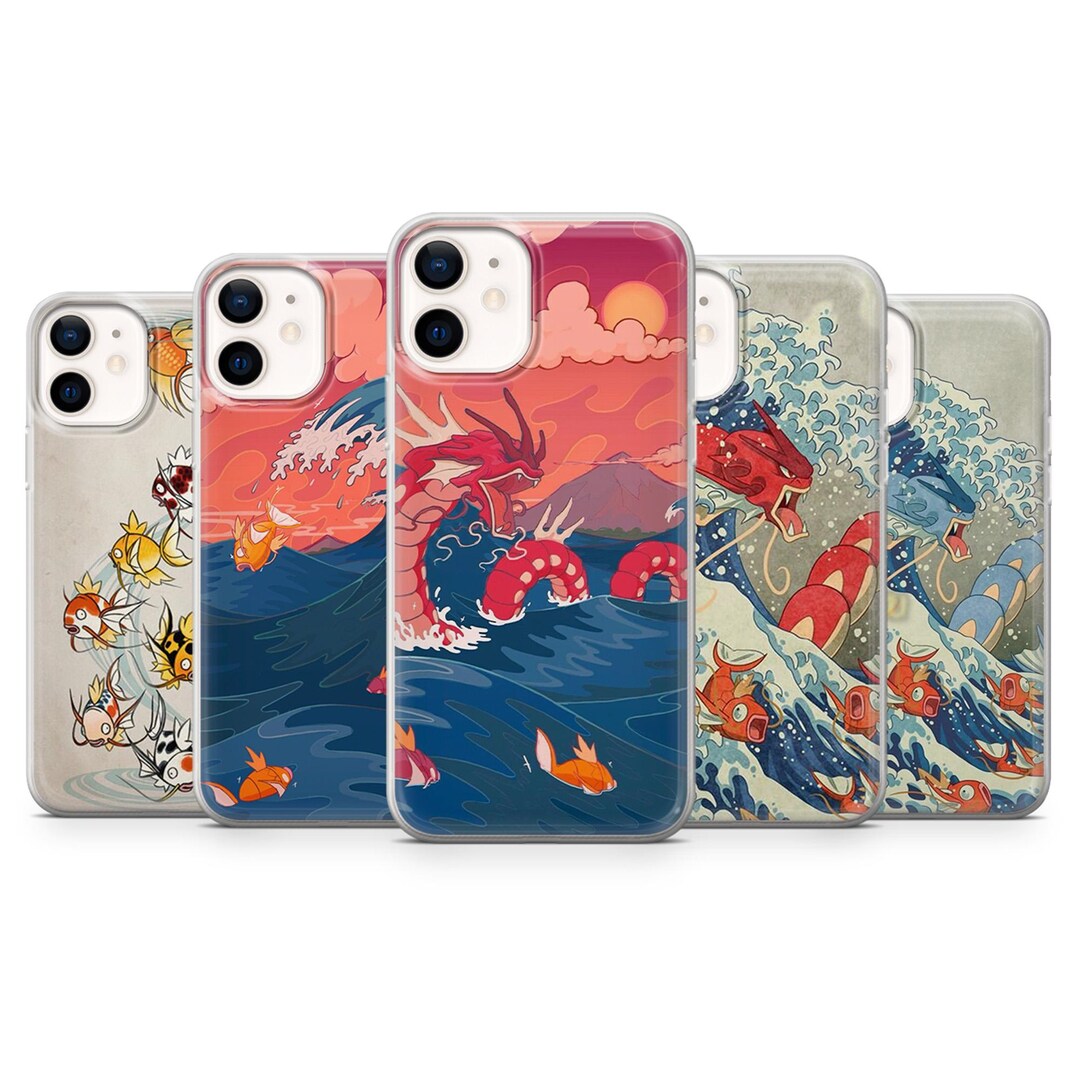 Pokemon Phone Case Magikarp Gyarados Cover for iPhone 16E, Pro, 15, 14 ...
