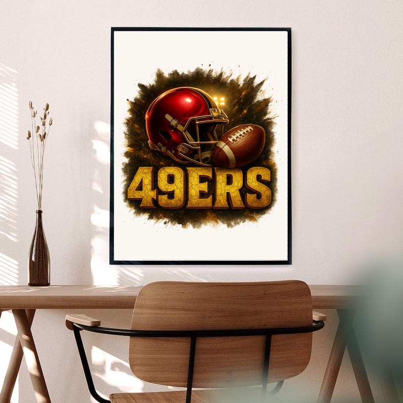 49ers Football Sublimation PNG: for T-shirt, Tumbler, Poster Design ...