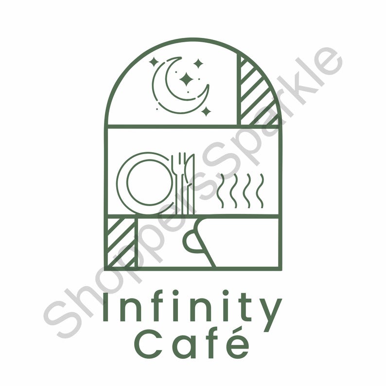 Infinity Cafe Logo, Coffee Shop Logo, AI, PNG, PDF, Digital Download - Etsy