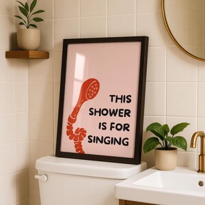 Funny Bathroom Poster: Shower Singing Wall Art (digital Download) - Etsy