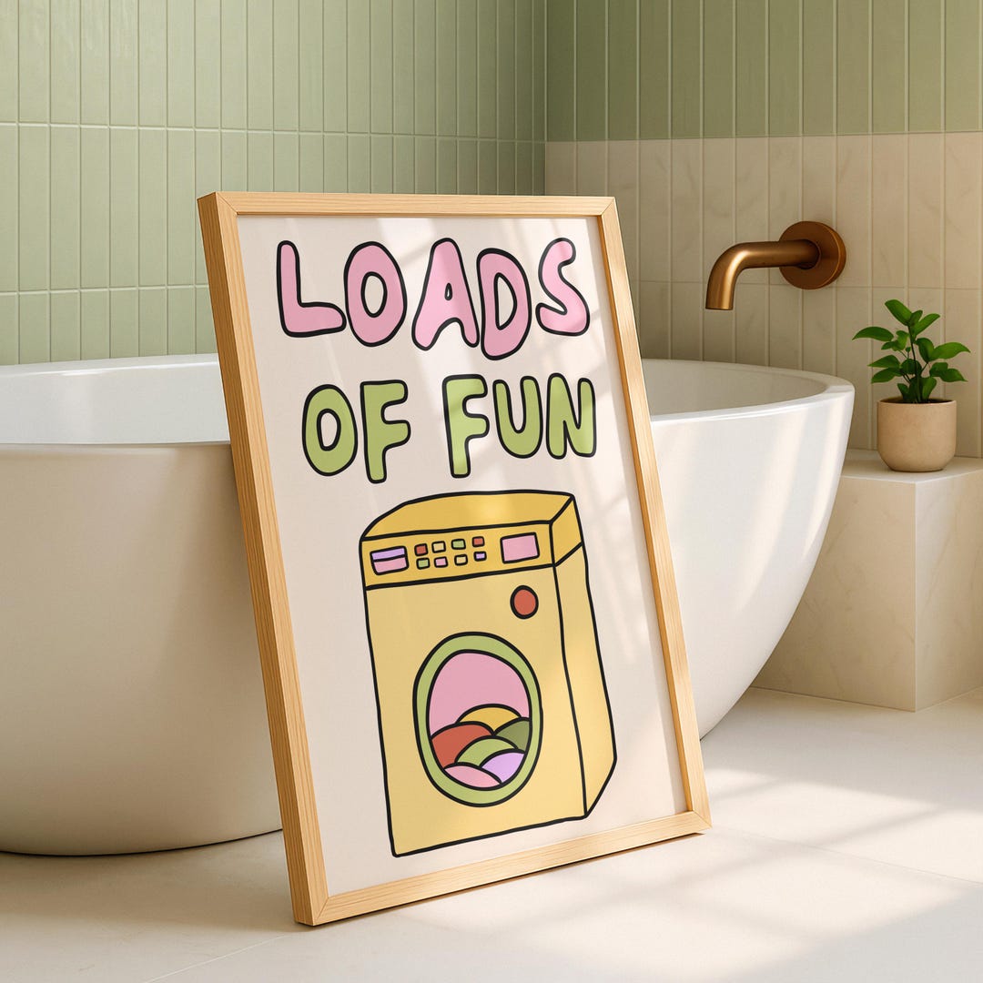 Funny Washing Machine Quote Print: Colorful Laundry Room Art (digital ...