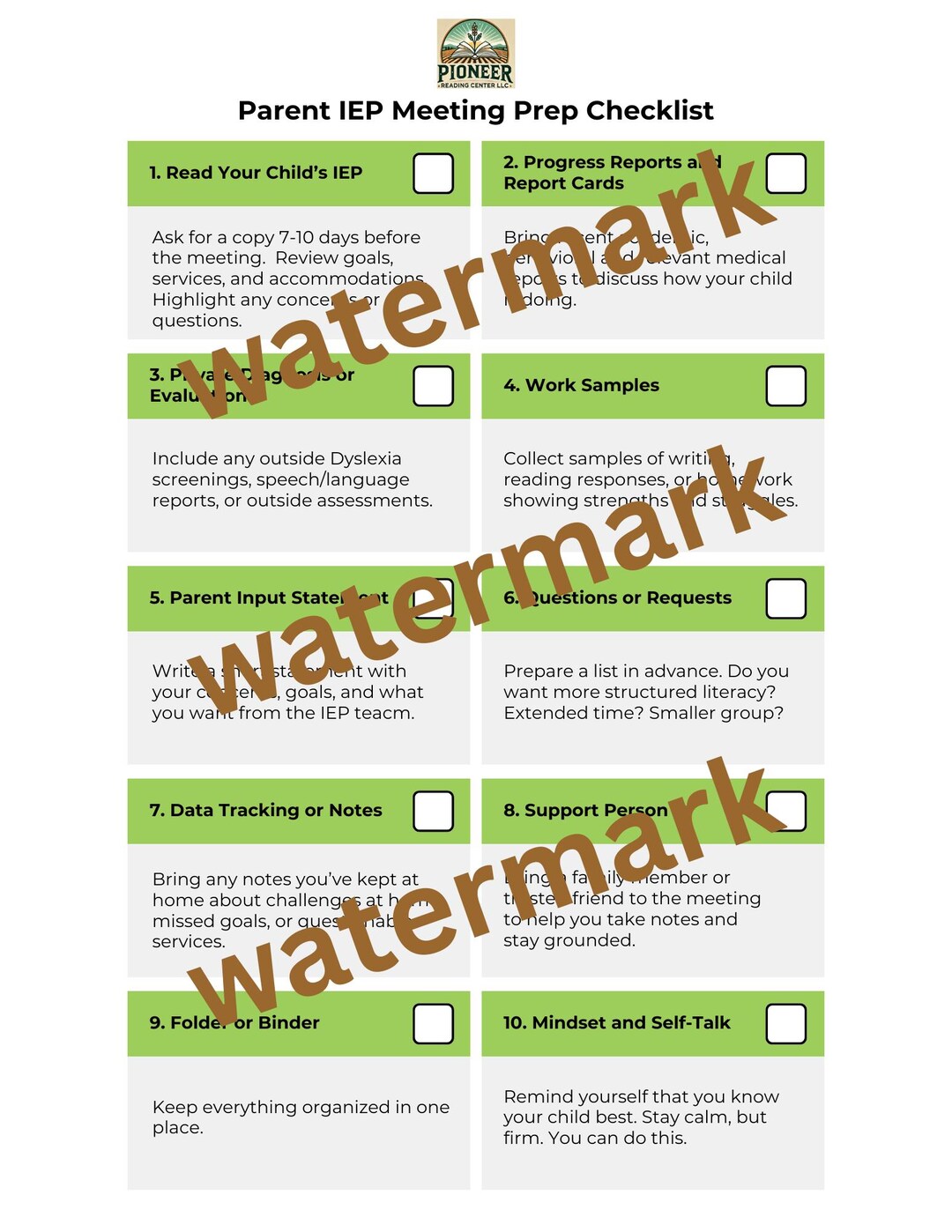 Parent IEP Meeting Prep Checklist (editable) - Etsy