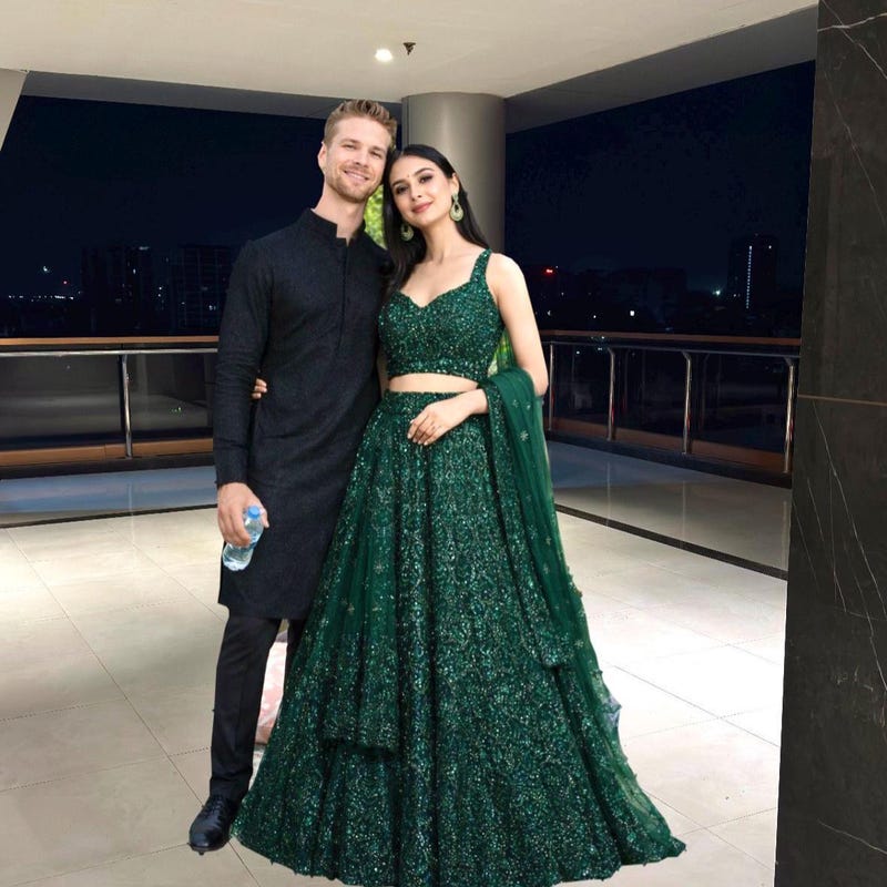 Emerald Lehenga Choli - Etsy