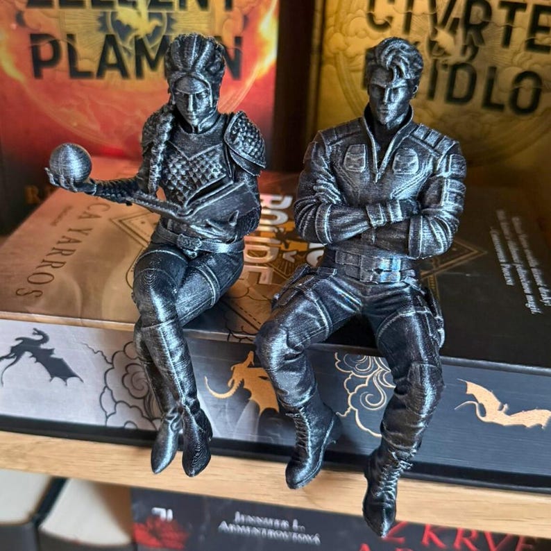 Violet & Xaden Bookshelf Buddies | Fourth Wing Inspired 3D Print - Etsy
