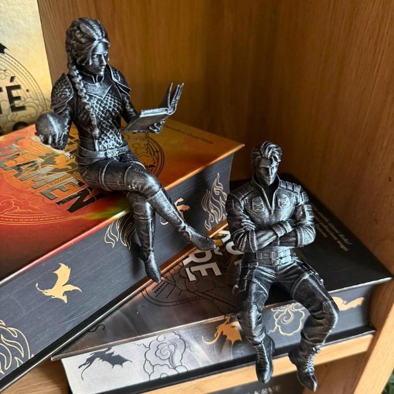 Violet & Xaden Bookshelf Buddies | Fourth Wing Inspired 3D Print - Etsy
