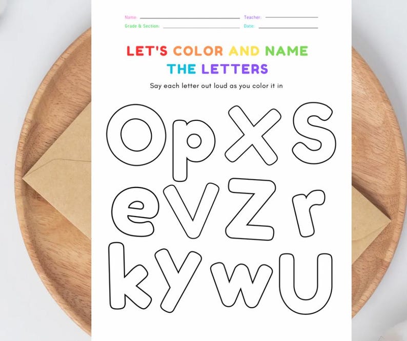 Alphabet Coloring Worksheet – Fun Letter Recognition Activity for Kids ...