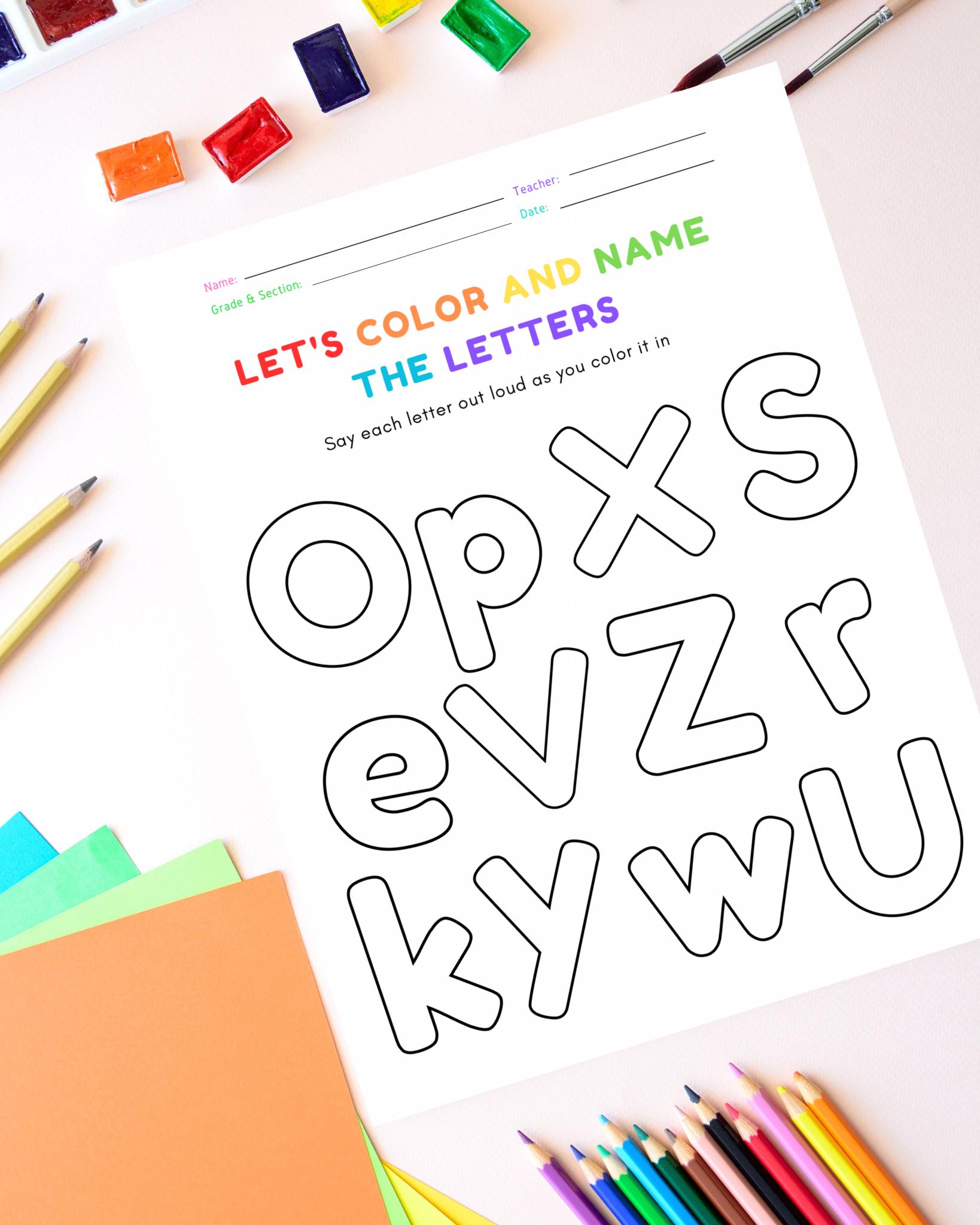 Alphabet Coloring Worksheet – Fun Letter Recognition Activity for Kids ...