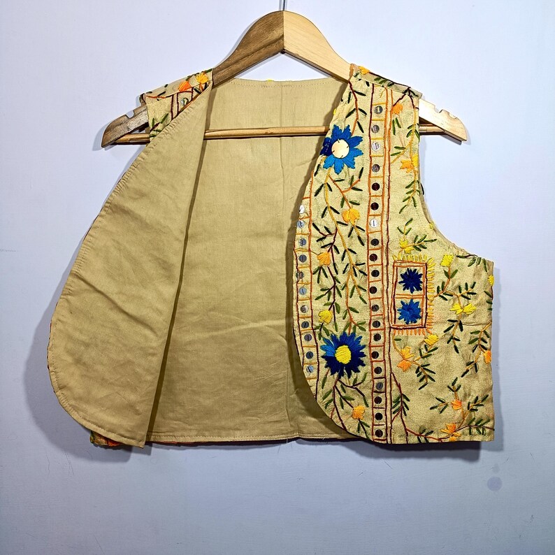 Embroidered Mirror Work Vest: Boho Indian Floral Jacket - Etsy