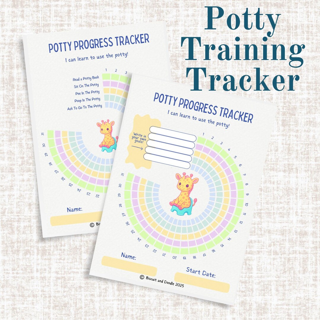 Printable Toddler Potty Training Tracker, Toddler Kids Toilet Training ...