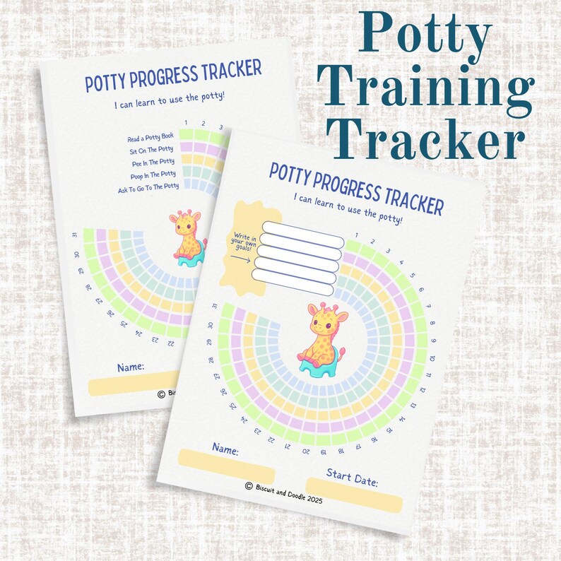 Printable Toddler Potty Training Tracker, Toddler Kids Toilet Training ...