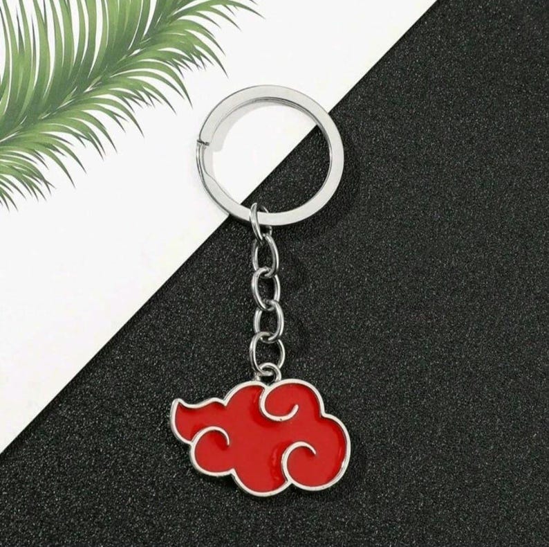 Anime Naruto Akatsuki Symbol Logo Keyring Keychain - Etsy