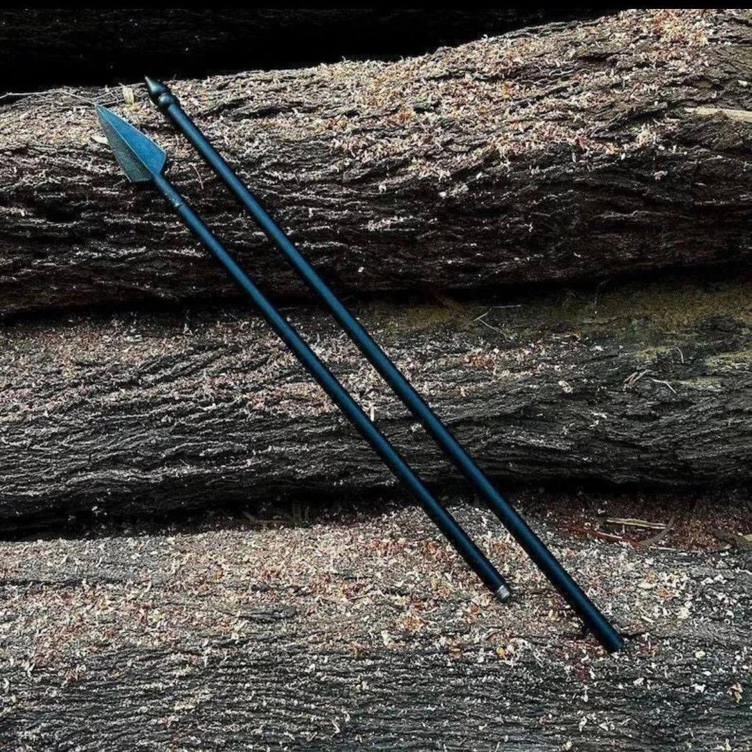 Handmade Black Steel Spear | Decorative Medieval Spear | Collectible ...