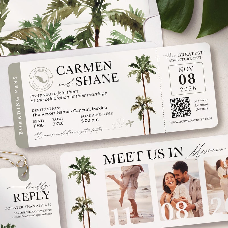 Formal Tropical Invitation - Etsy