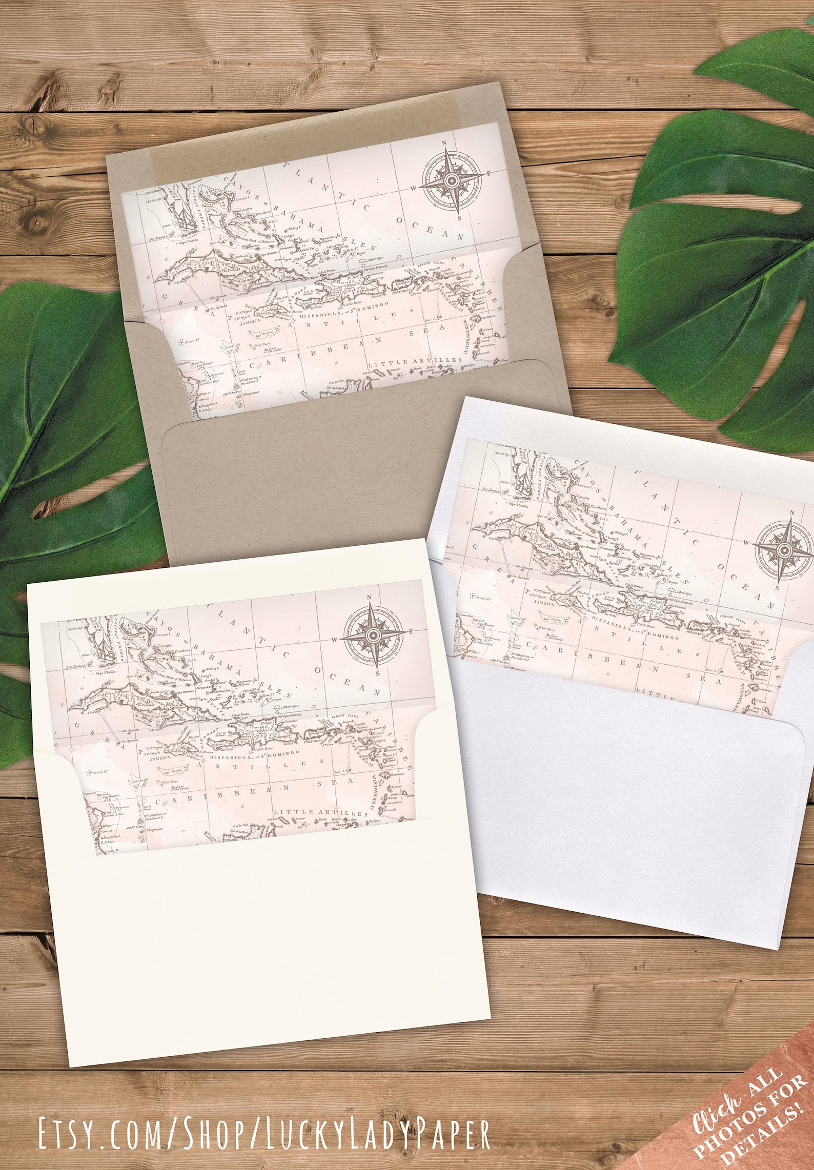 Envelope Liners A2 Size - Square Flap - Blush Watercolor Antique ...