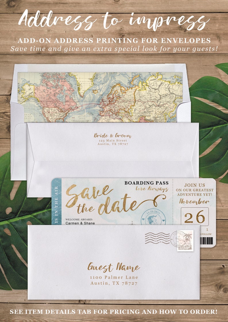 Cactus Wedding Boarding Pass Save the Date Invitation in Rose | Etsy