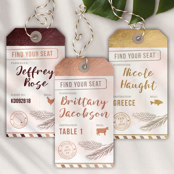 Escort Card Tags - Etsy