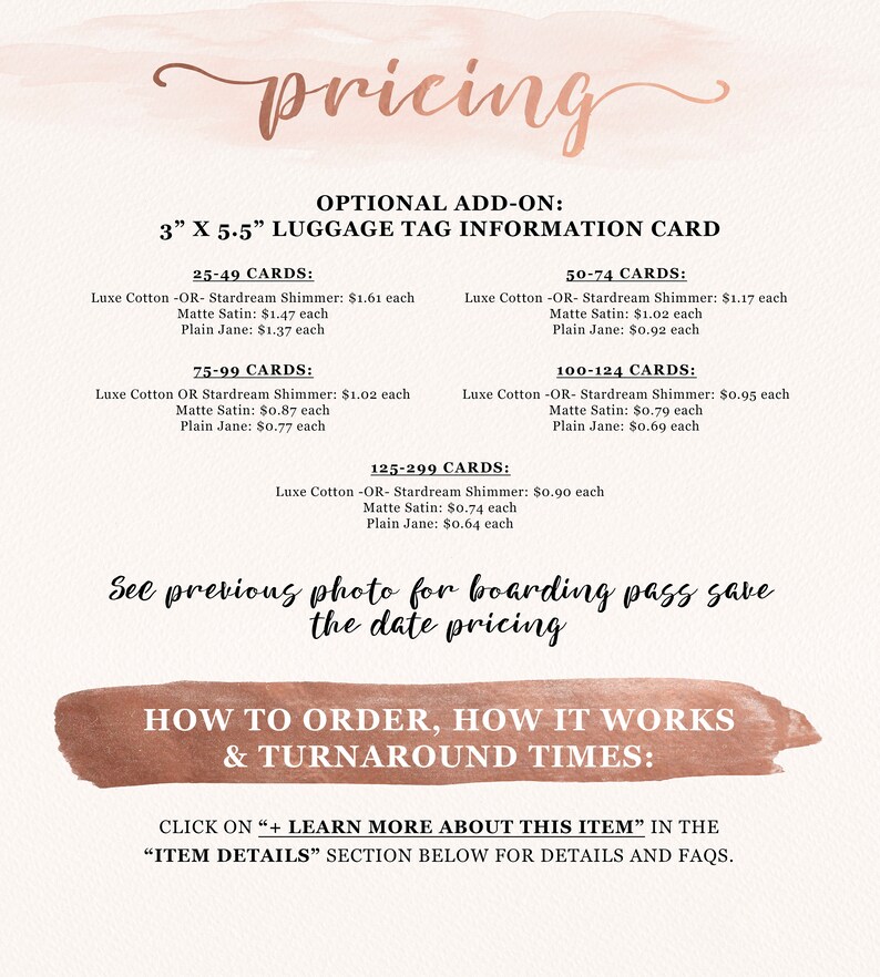 Destination Wedding Boarding Pass Save the Date Rose Gold - Etsy